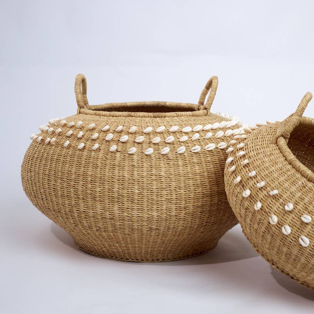 Bolga Cowrie Shell Basket – Shop Kizuri