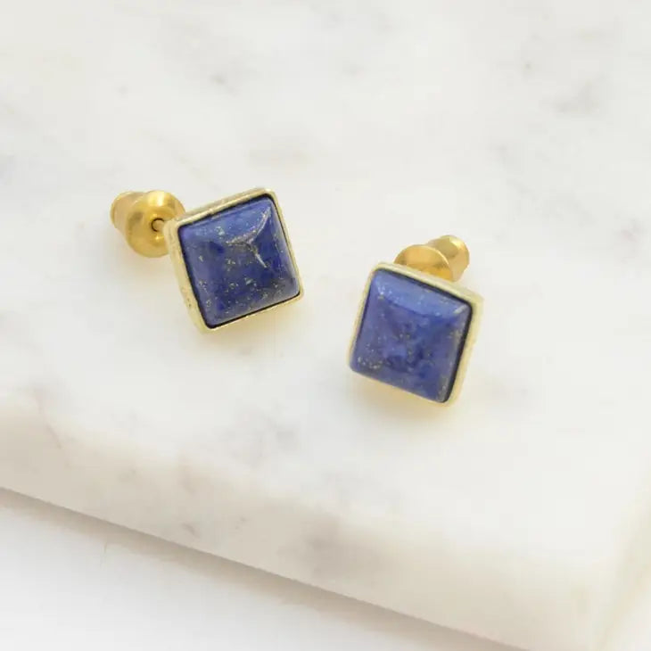 Lapis Square Stud – Shop Kizuri